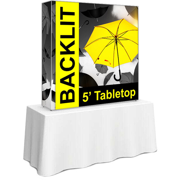 5ft Backlit Tabletop Tension Fabric Pop Up Display