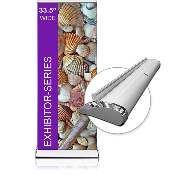 33.5" Exhibitor-Series Retractable Banner Stand with Graphic Print
