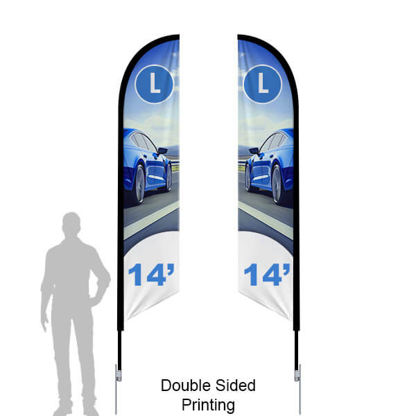 14ft Large Feather Flag Double Sided