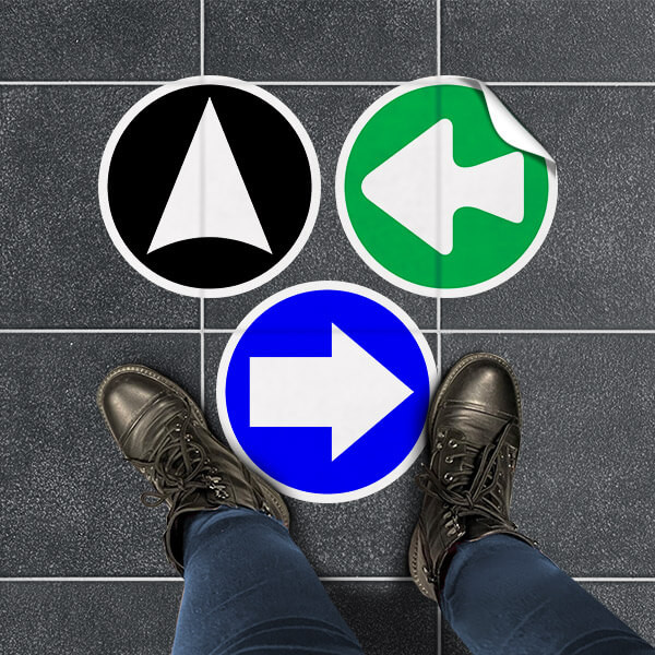 Directional Floor Arrow Stickers for hard surface floors