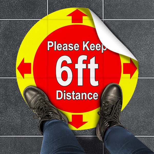 Directional Floor Arrow Stickers for hard surface floors