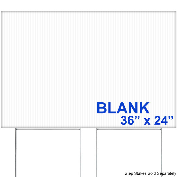 Blank Yard Signs | 36x24 | Corrugated Plastic