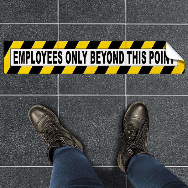 Employees Only Beyond This Point Hard Surface Floor Decal 48"