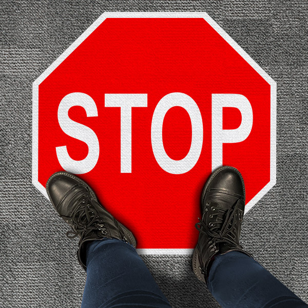 STOP Sign Floor Decal for carpets