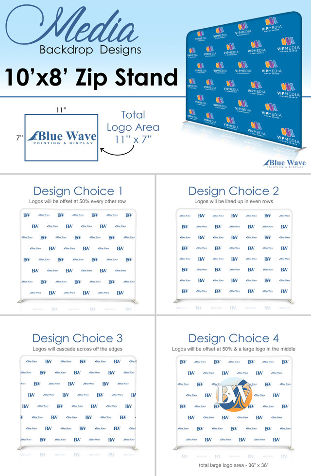 Custom Media Logo Backdrop Zip Stand