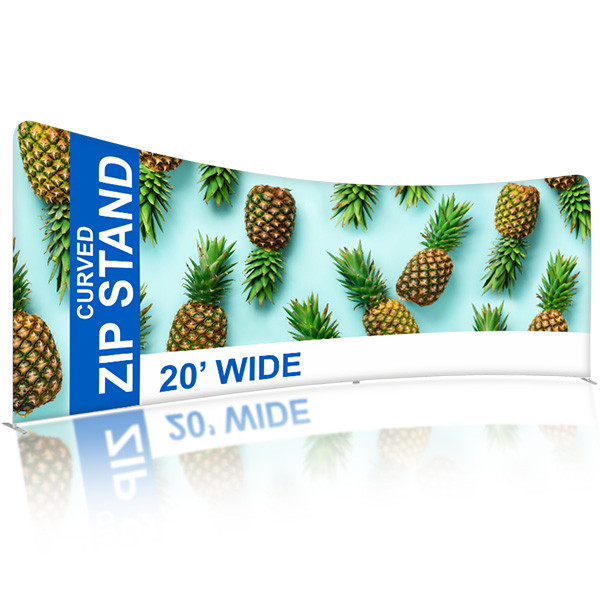 6' x 8' Curved Stretch Fabric Zip Stand Display Wall