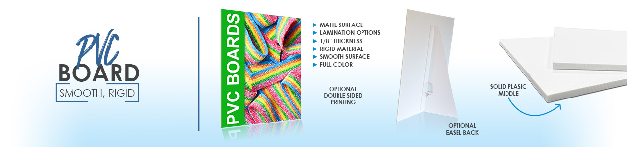 Custom Printed Easel or Show Signs on Smooth Plastic Board