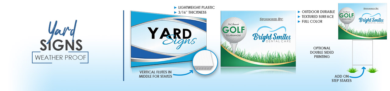 Yard Signs Custom Printed No Minimum and small to large signs available