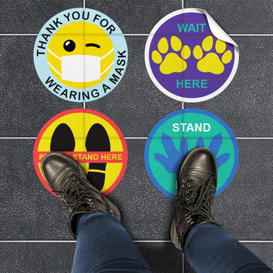 Social Distancing Instructions Floor Stickers for hard surface