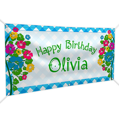 Personalized Flowers Birthday Banner