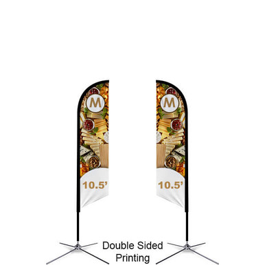10.5ft Medium Tradeshow Feather Flag Double Sided