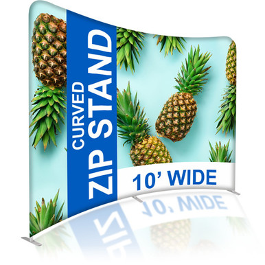 10' x 8' Curved Stretch Fabric Zip Stand (with feet) Custom Printed