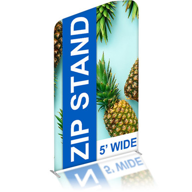 5' x 8' Stretch Fabric Zip Stand Display Wall with Angled Top