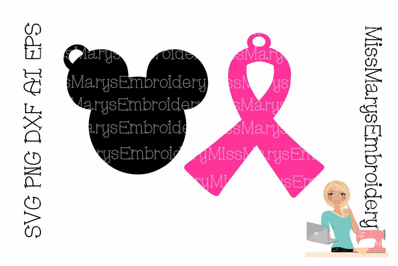 Mouse & Ribbon Shrink Plastic Files - Miss Mary's Embroidery
