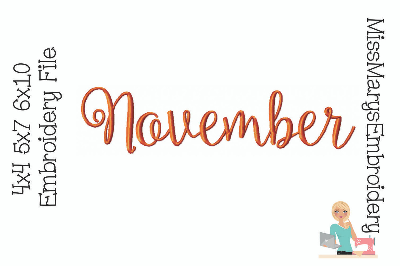 November Embroidery - Miss Mary's Embroidery