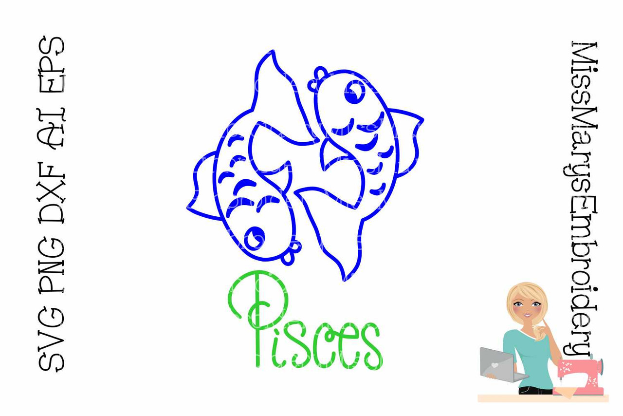 Pisces SVG - Miss Mary's Embroidery