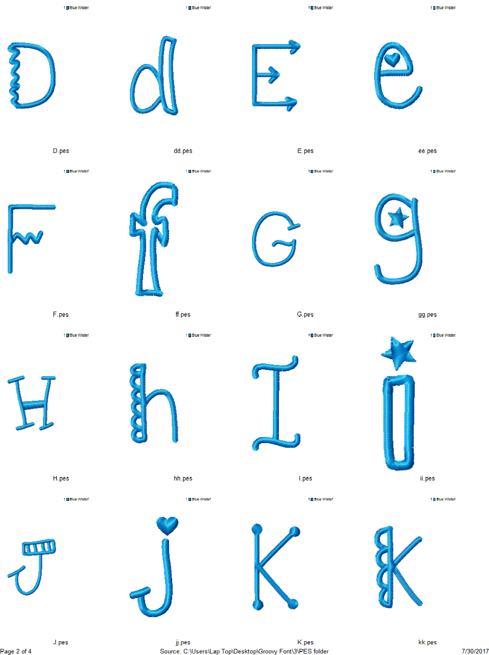 Groovy Embroidery Font - Miss Mary's Embroidery