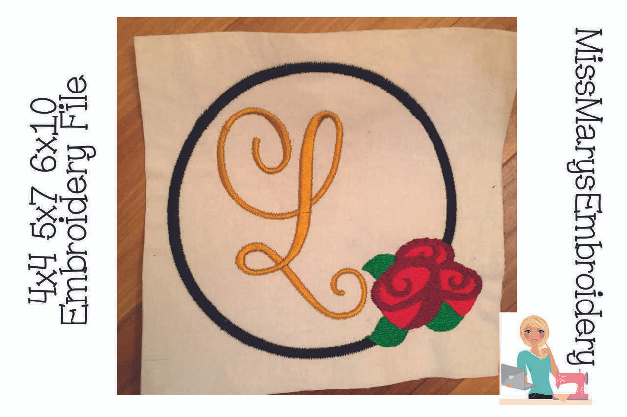 Rose Monogram Embroidery Frame - Miss Mary's Embroidery