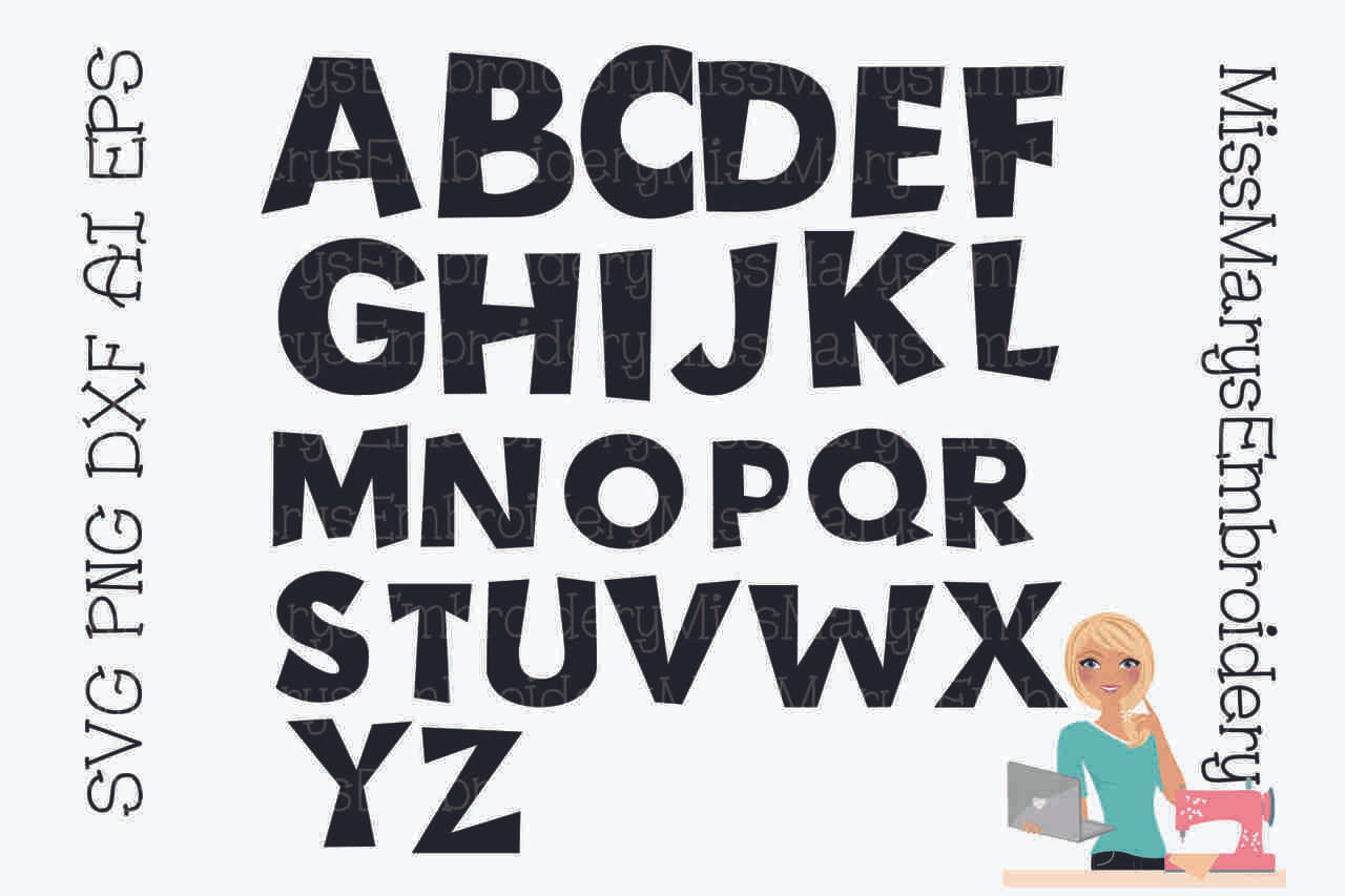 SVG Block Letters - Miss Mary's Embroidery