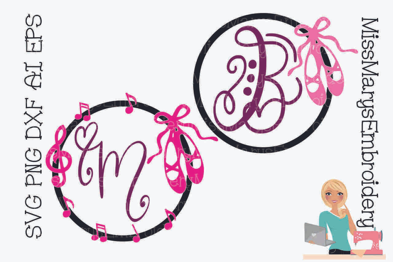 Ballet Monogram Frames - Miss Mary's Embroidery