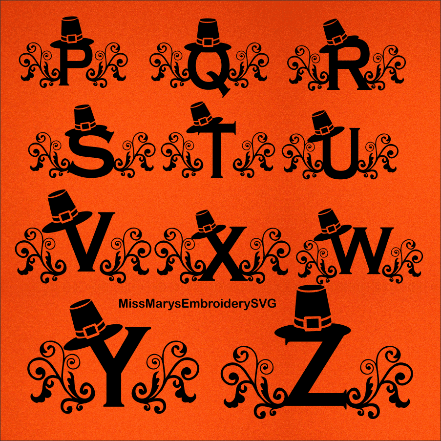 Pilgrim Letters SVG - Miss Mary's Embroidery