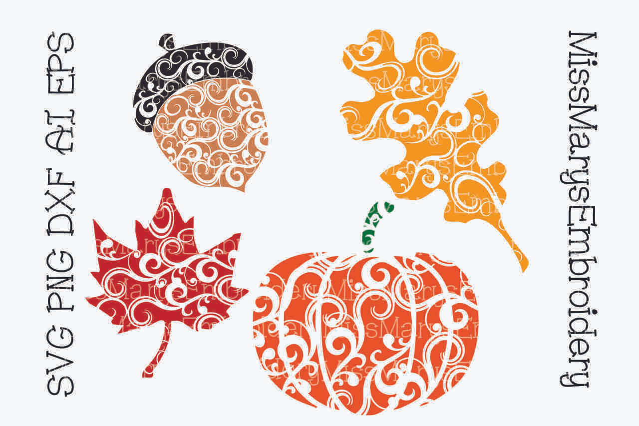 Halloween Swirls SVG - Miss Mary's Embroidery