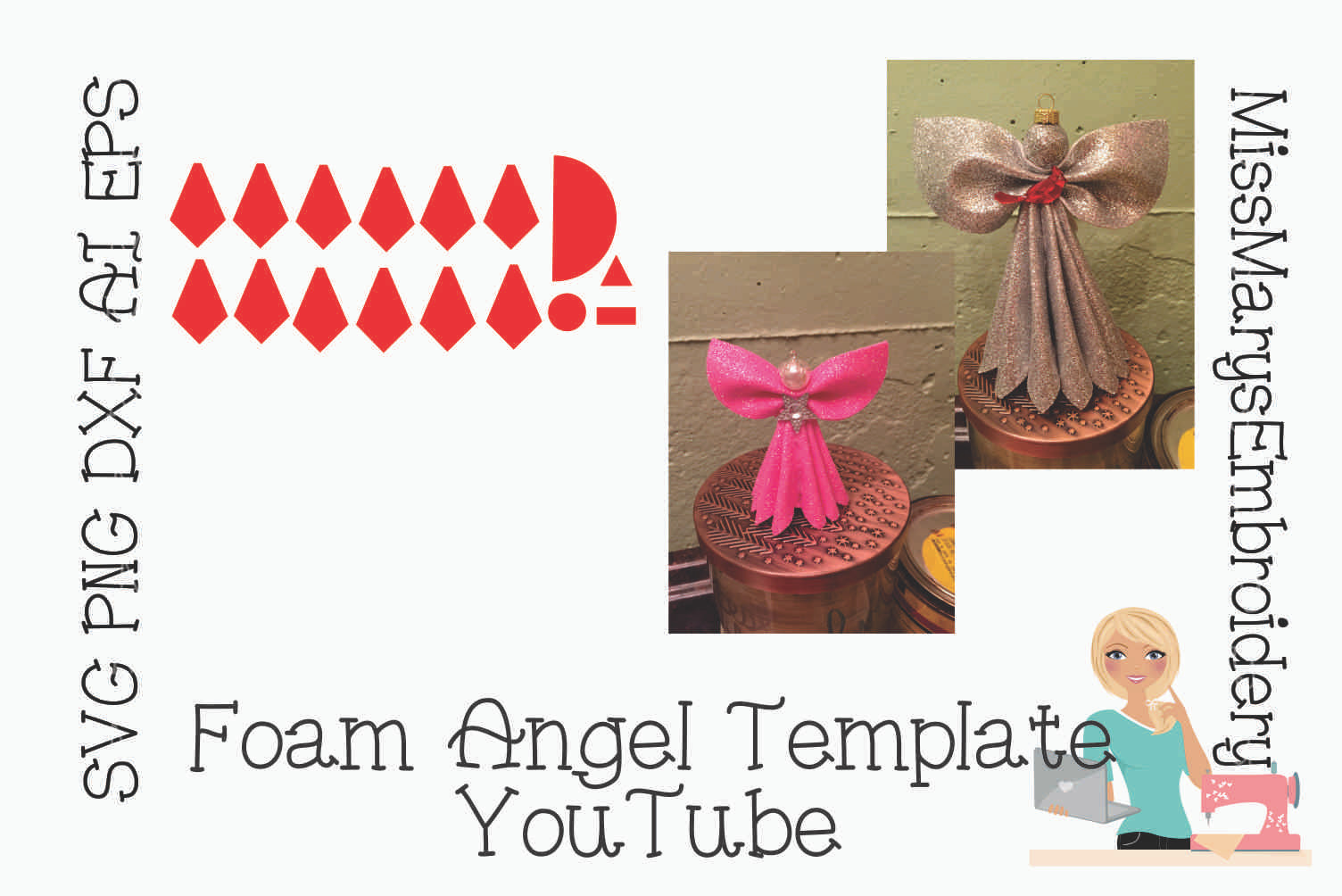 Free Foam Angel Template - Miss Mary's Embroidery