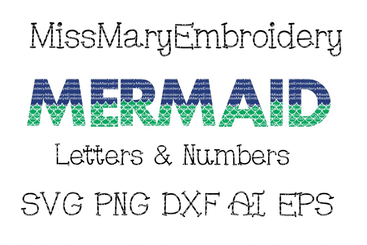 Mermaid Letters - Miss Mary's Embroidery