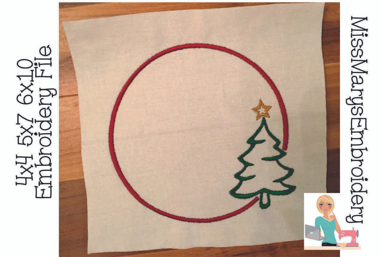 Christmas Tree Monogram Embroidery Frame - Miss Mary's Embroidery