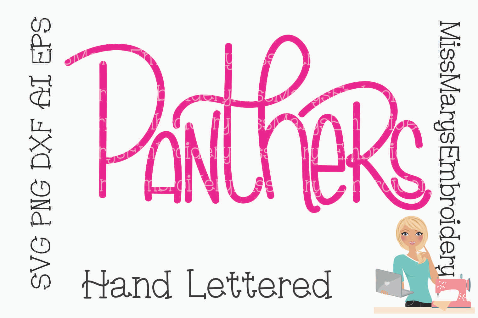 Hand Lettered Dawgs SVG - Miss Mary's Embroidery