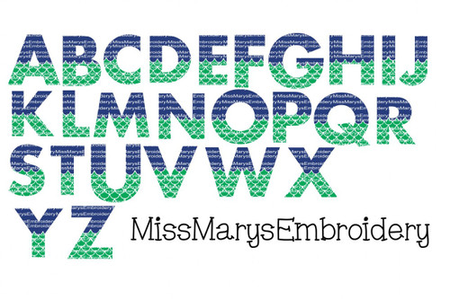 Mermaid Letters - Miss Mary's Embroidery