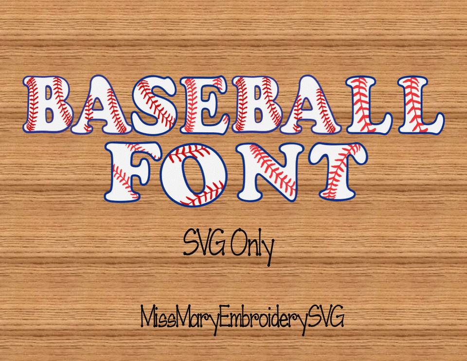 Baseball Letters (Style 2) - Miss Mary's Embroidery