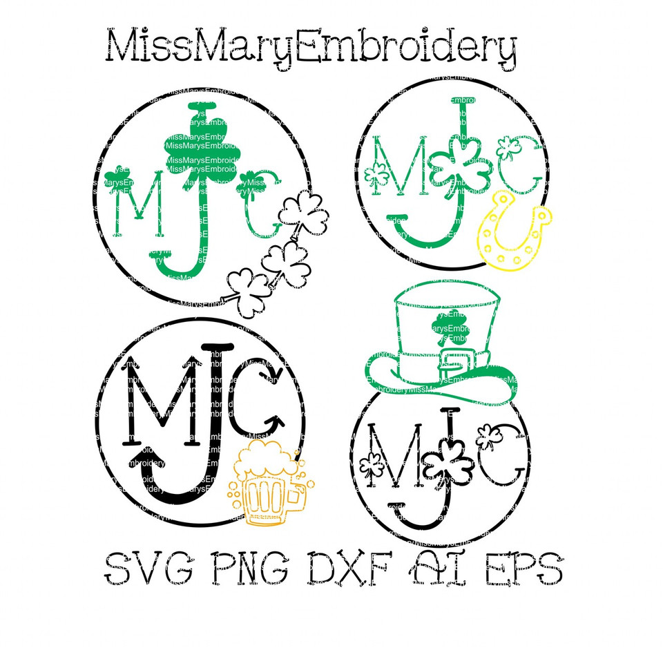Beach Monogram SVG - Miss Mary's Embroidery