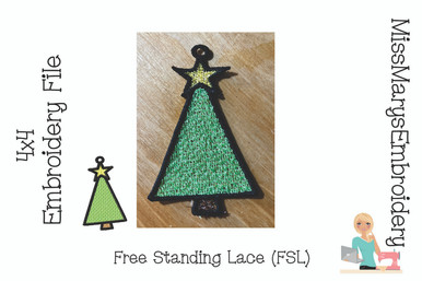 FSL Triangle Christmas Tree 4x4 - Miss Mary's Embroidery