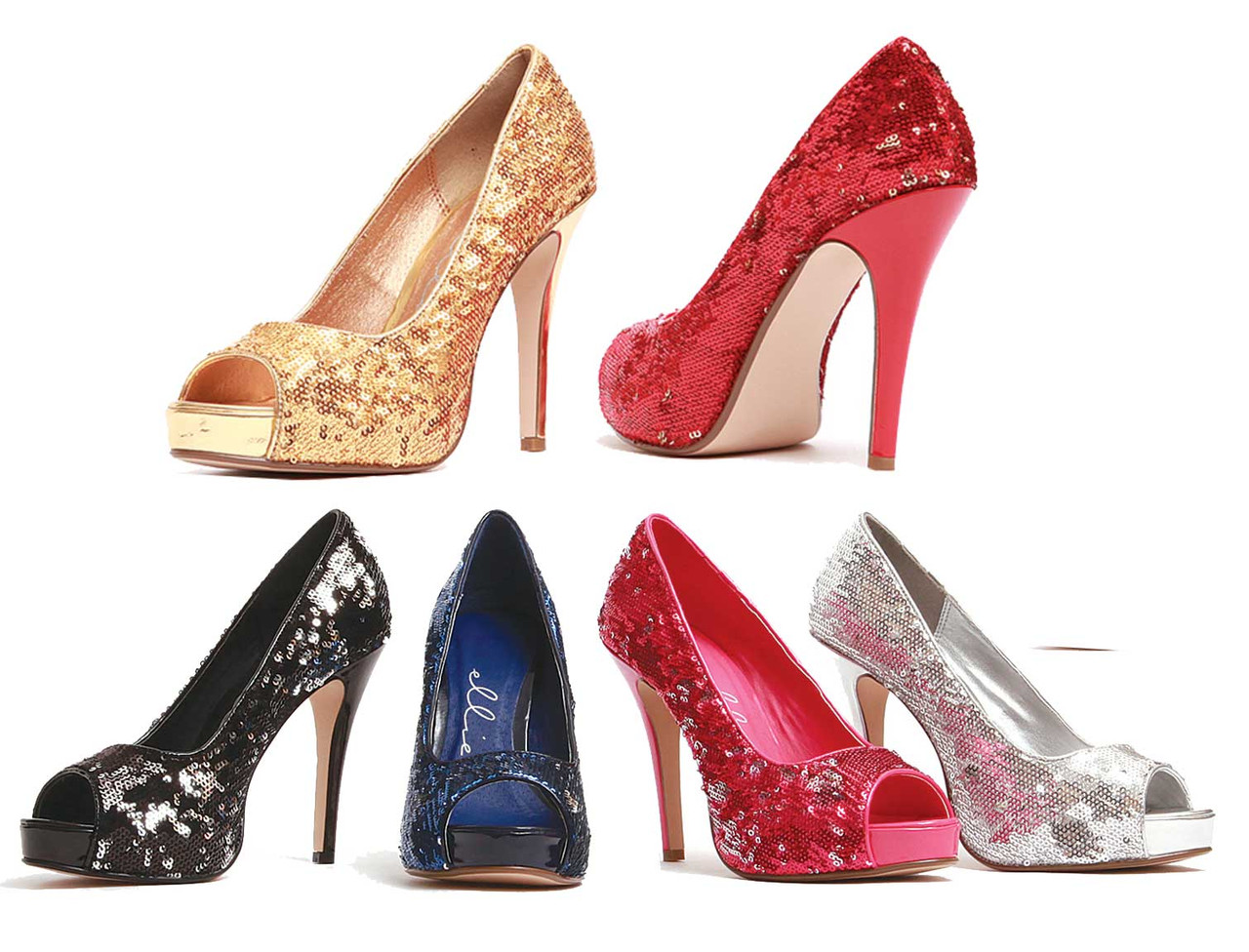 Queen-01, 4" Drag Queen Pump with Glitters