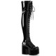 Demonia | Camel-300 Women's Chunky Heel Goth Thigh High Boots