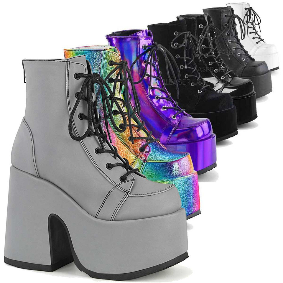 Demonia | Shaker-52 Women's Stacked Wedge Platform Ankle Boot