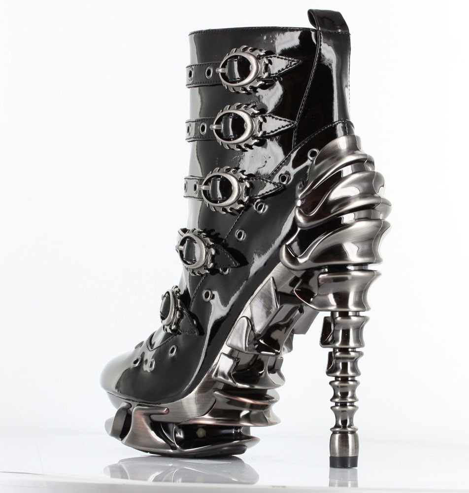 Hades | Raven, 5 Inch Spinal High Heel Ankle Boots