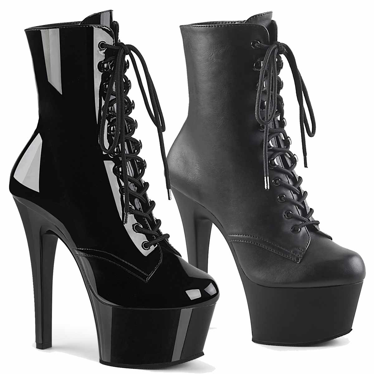 Platform Ankle Boots Lace Up