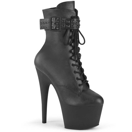 Pleaser | ADORE-1020STR, 7" Lace-Up Buckled Ankle Boot