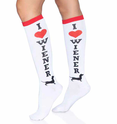 LA-5623, Wiener Dog Knee Highs by Leg Avenue