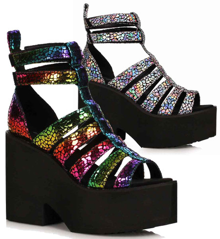 456-MAEVE, 4 Inch Wedge Strappy Plaftorm Shoes