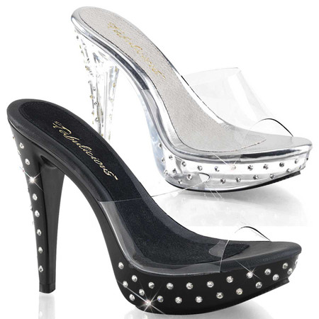 Cocktail-501SDT, 5 inch heel with rhinestones on platform slide