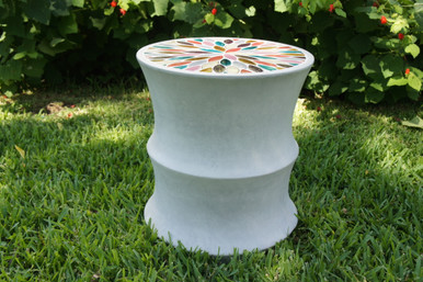 Buy Mosaic Tiled Garden Stool Online - Wandering Lime