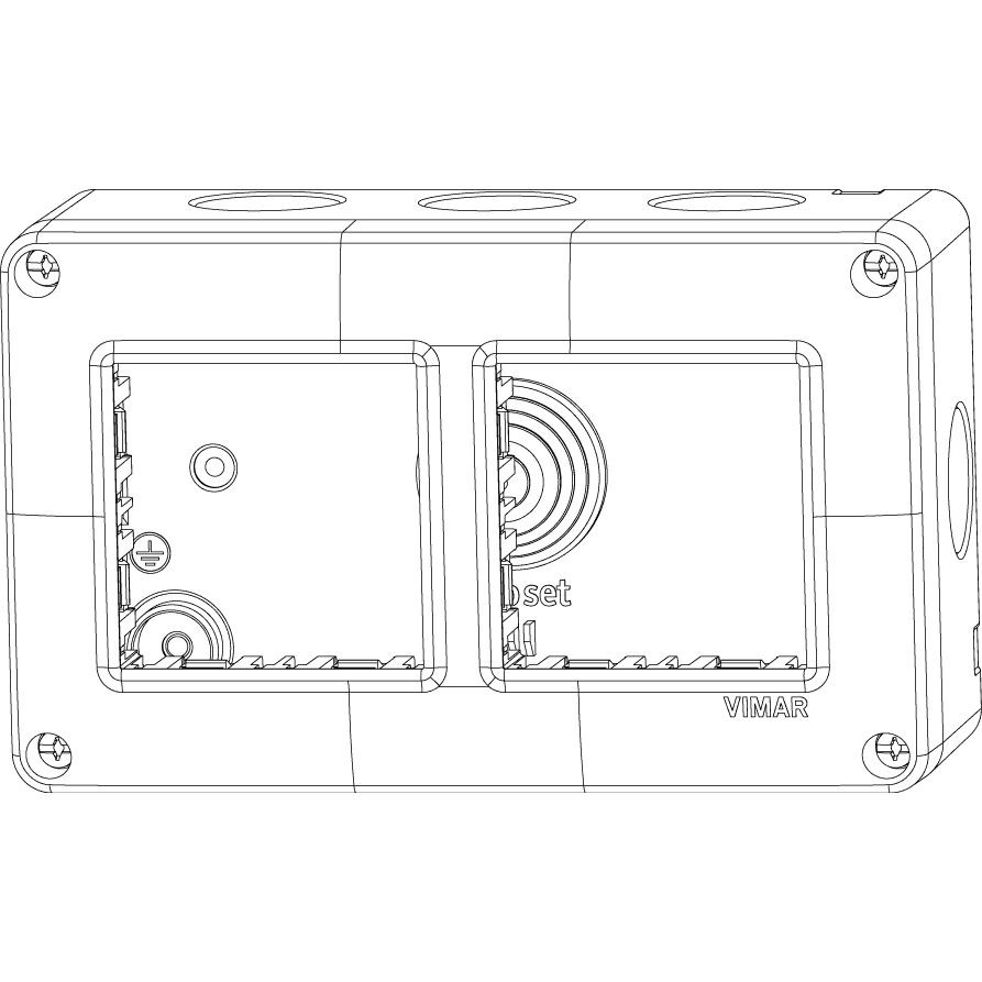 Vimar - Mounting Box - IP40, 4 Module, Plastic (VM14812) - Apollo Lighting