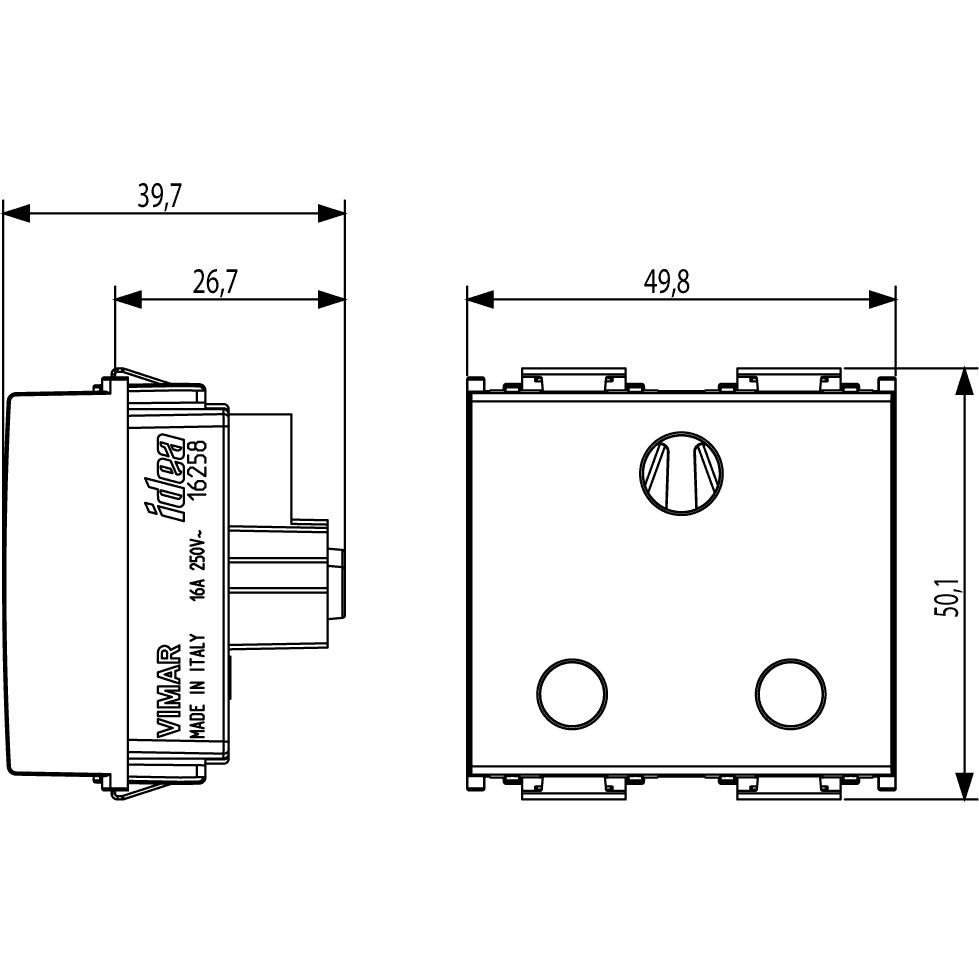 Vimar - Idea 16258 SICURY English Socket Outlet - 2P+E 16 A 250 V, 2 ...