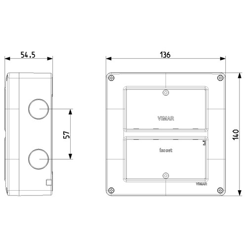 Vimar - Enclosure & Mounting Box - 4 Module, IP40, Grey (VM13045 ...