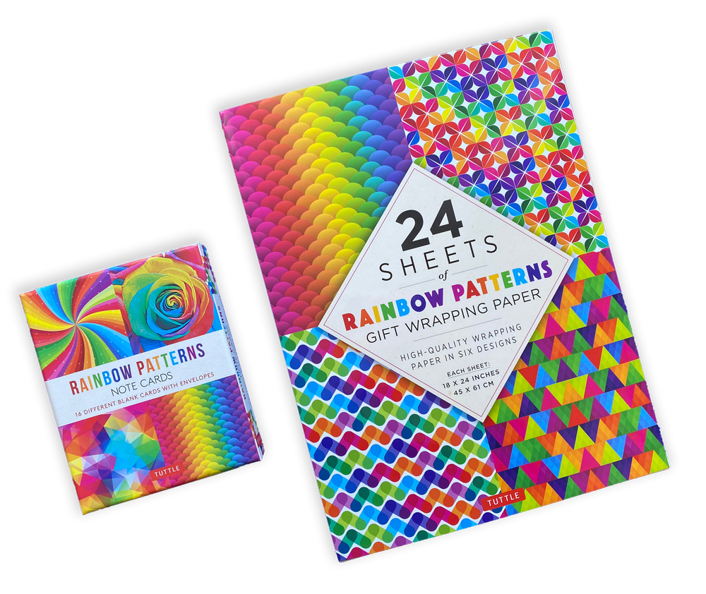 Rainbow Patterns Gift Wrapping Paper - 24 Sheets (9780804853514