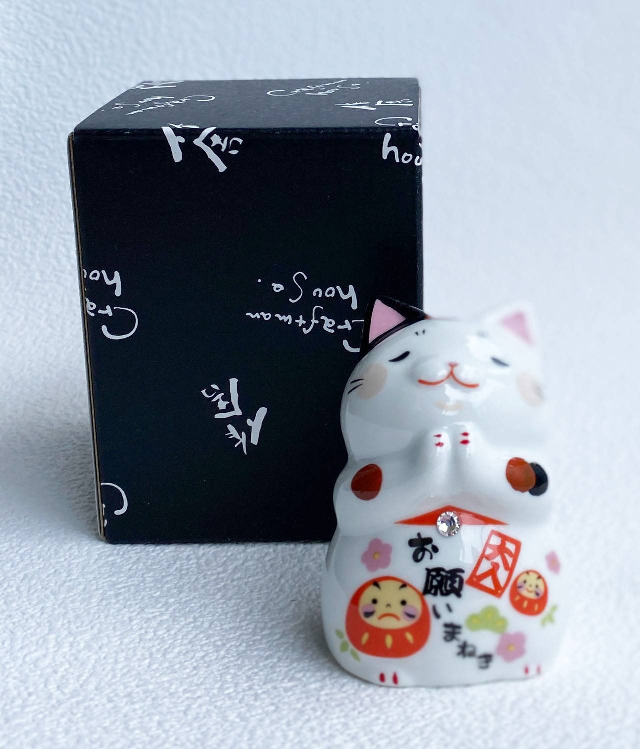 Japanese lucky cat Maneki neko Fuku fortune cat Mino yaki Made in Japan ...