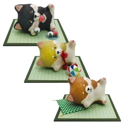 Kyoto Shiba inu Dog Chigiri washi Japanese paper mache doll dream of eating